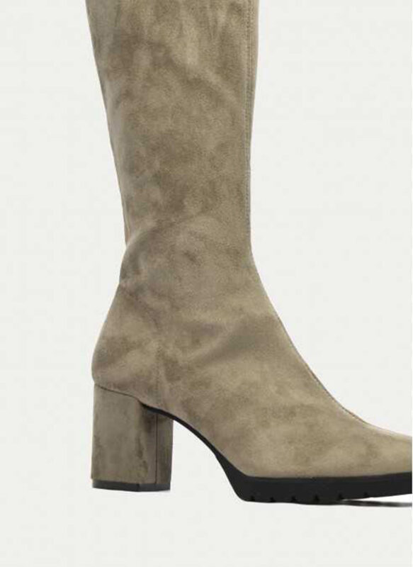 Daniela Vega botas con tacón de corte textil - Zapas Dénia